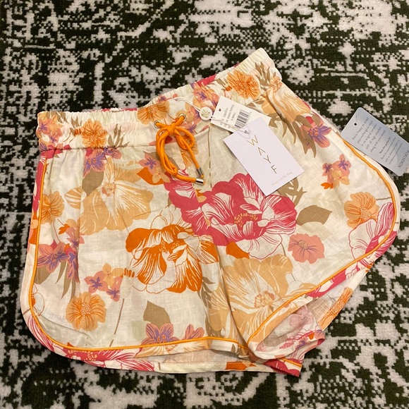 Wayf | Shorts | Nwt Wayf Linen Blend Tropical Floral Shorts | Poshmark